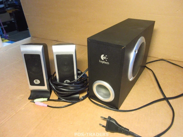 LOGITECH S200 30 Watt 2.1 Black Speaker Subwoofer / Satellite System ...