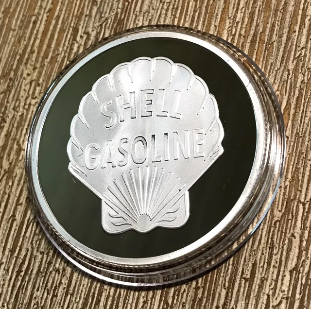 ESSENDON BOMBERS AFL Medallion Shell Gasoline Esso Coin Silver Plated ...