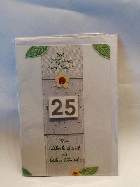 GLÜCKWUNSCHKARTE &SILBERHOCHZEIT& 25 Jahre Grußkarte Mit Umschlag EUR 1 ...