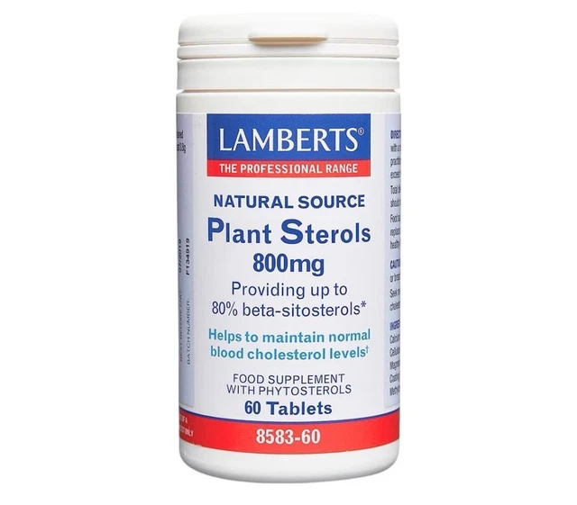 LAMBERTS NATURAL SOURCE Plant Sterols 800mg 60 Tablets for Cholesterol ...