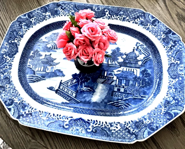 ANTIQUE 18TH CENTURY Chinese Export Blue White Porcelain Platter £319. ...