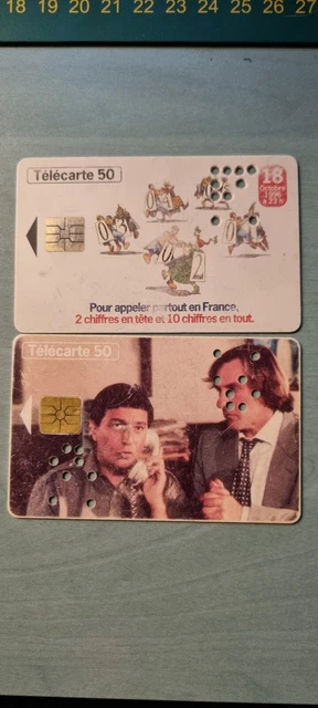 LOT DE 2 Anciennes Cartes A Puce Telecarte Telephonique Poinconnees EUR ...