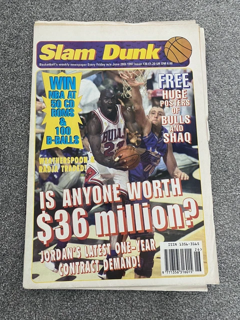 SLAM DUNK BASKETBALL Magazine 28th June 1997 #136 Michael Jordan £4.99 ...