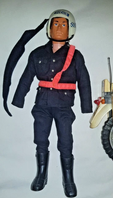VINTAGE ACTION MAN Police Officer + bike 1964 palitoy (used condition ...
