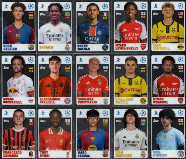 TOPPS UEFA CHAMPIONS League 2024/25 Stickers 1st Stickers & Chrome & Parallels £9.94 - PicClick UK