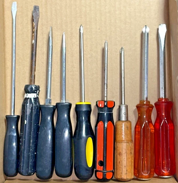VINTAGE SCREWDRIVERS ASSORTED Sizes and Brands Lot of 9 Phillips Head Flat Head £12.35 - PicClick UK