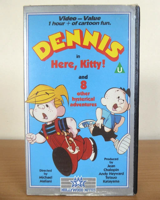 DENNIS IN HERE Kitty Cartoon VHS Video Ex Rental Small Box Hollywood ...