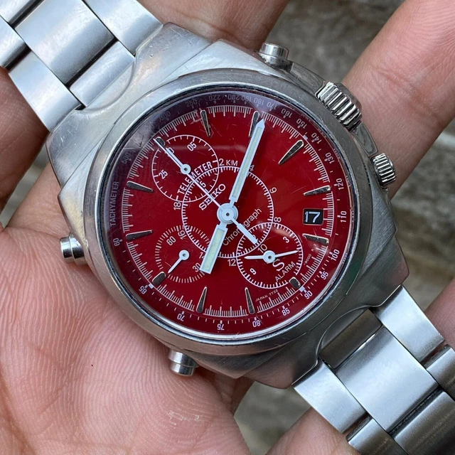RARE SEIKO TELEMETER SUS Chronograph 7T32-9000 Quartz Vintage Men Watch ...
