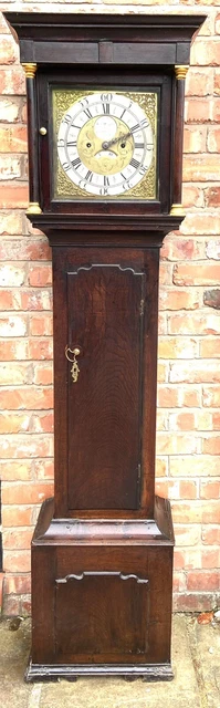 ANTIQUE OAK GRANDFATHER/ Longcase Clock By Robert Hampfon Warrington £ ...