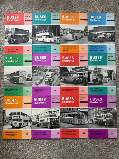 BUSES ILLUSTRATED MAGAZINE, numbers 106 - 107. 1964 Year In One Set ...