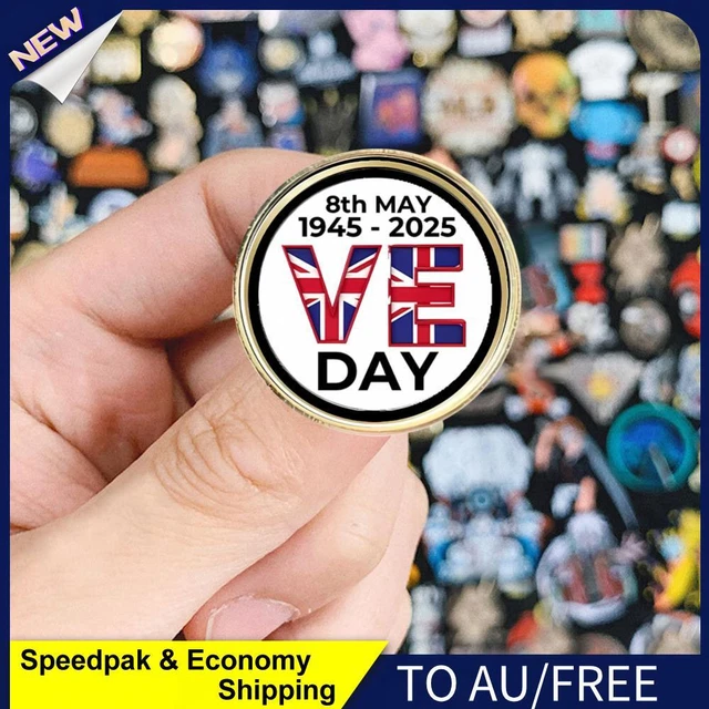 AU VE DAY 80th Anniversary 1945-2025 Lapel Pin Badges Aolly Emblem Pin ...