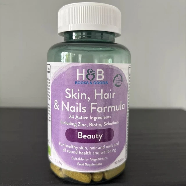 H&B SKIN HAIR & Nails Formula 90 Tablets 24 Active Ingredient Biotin ...
