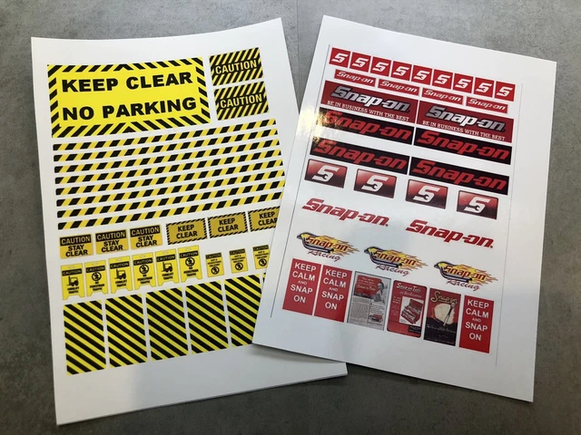 1/43 SCALE GARAGE Diorama Floor Marking Signs Plus Snap On Sheet A5 ...