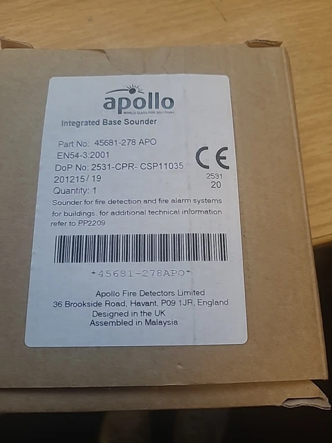 APOLLO XP95 INTEGRATED Base Sounder with Isolator – 45681-278APO £30.00 ...