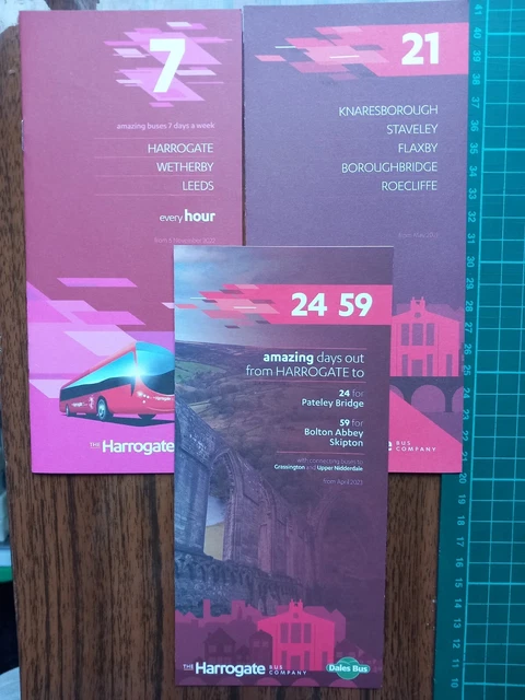 Transdev Harrogate Bus Timetables X 3 Route Numbers 7 21 And 24 And 59 £1