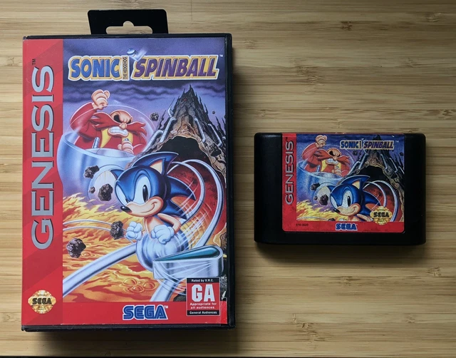SEGA GENESIS SONIC The Hedgehog Spinball Cartridge & Case AUTHENTIC ...