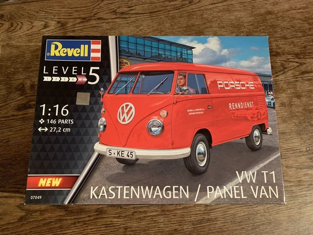 REVELL BAUSATZ 07049 1:16 VW T1 Kastenwagen Transporter Porsche Van NEU ...