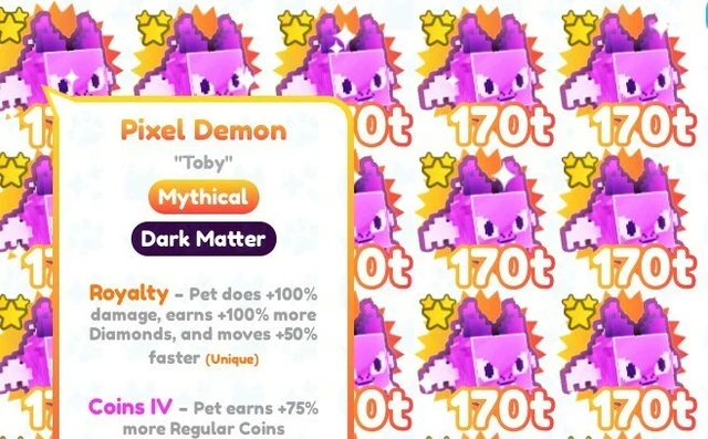 10X DARK MATTER Pixel Demon - Cheapest Pets | Roblox Pet Simulator X ...