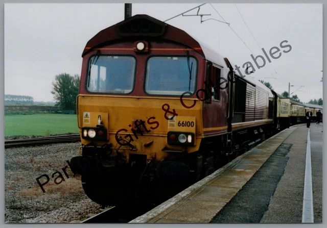 TRAIN PHOTOGRAPH OF Railway Diesel Electric Freight Locomotive 66100 ...