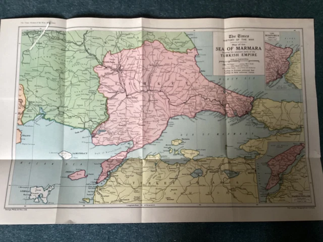 ANTIQUE MAP OF the Sea of Marmara, Adjacents parts of Turkish Empire ...