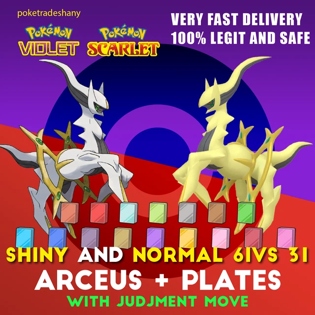 POKEMON SCARLET VIOLET Arceus Normal Shiny ALL plates judgment | Legit ...