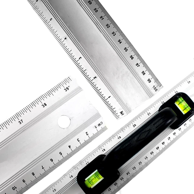 1 METRE RULER Handle Safety Spirit Level Metal Steel Aluminium Straight ...