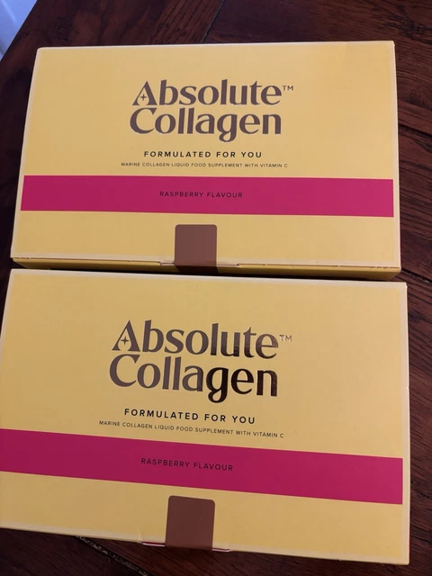ABSOLUTE COLLAGEN RASPBERRY Flavored Sealed Box 14 Sachets - 2 Boxes £ ...