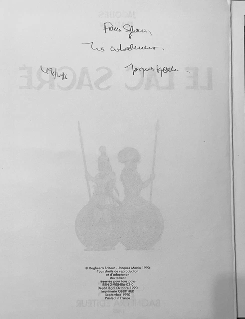 ORION - LE Lac Sacré - EO 1990 - Signé Jacques Martin EUR 30,00 ...