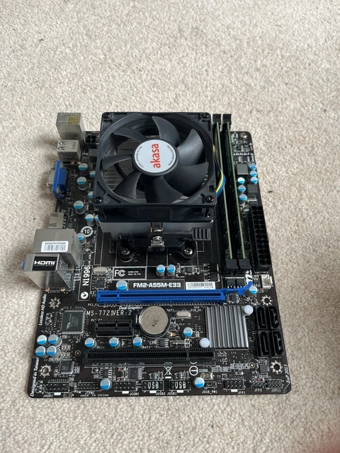 MSI MS-7721 FM2-A55M-E33 Motherboard + AMD A4-5300 + 8GB RAM + IO Shield Bundle £35.00 - PicClick UK