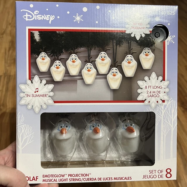 GEMMY DISNEY FROZEN OLAF Singing Illuminated 8 Ct Musical 8 FT String ...