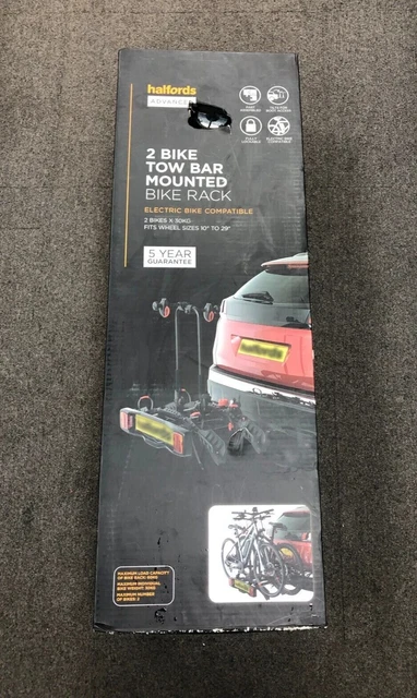 HALFORDS ADVANCED 2 Bike Tow Bar Mounted Bike Rack Electric Bike ...