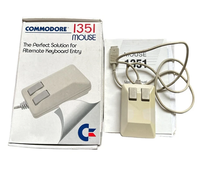 COMPLETAMENTE IN SCATOLA - Mouse seriale vintage Commodore 2 pulsanti ...