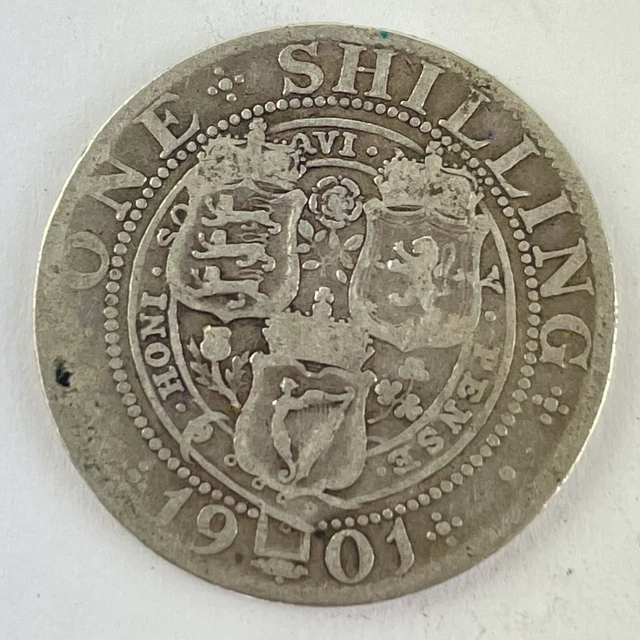 GREAT BRITAIN QUEEN Victoria 1901 Silver Shilling Coin £9.95 - PicClick UK