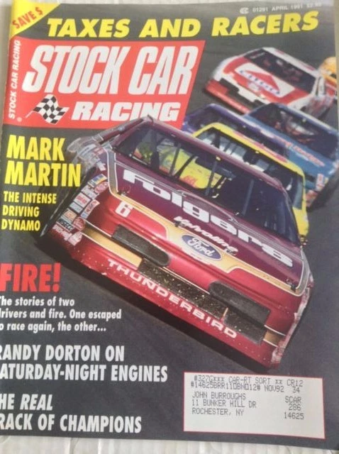 STOCK CAR RACING Magazine Mark Martin Randy Dorton April 1991 ...