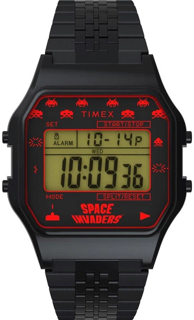 TIMEX X SPACE Invaders Retro Arcade Watch TW2V30200 Digital Alarm ...