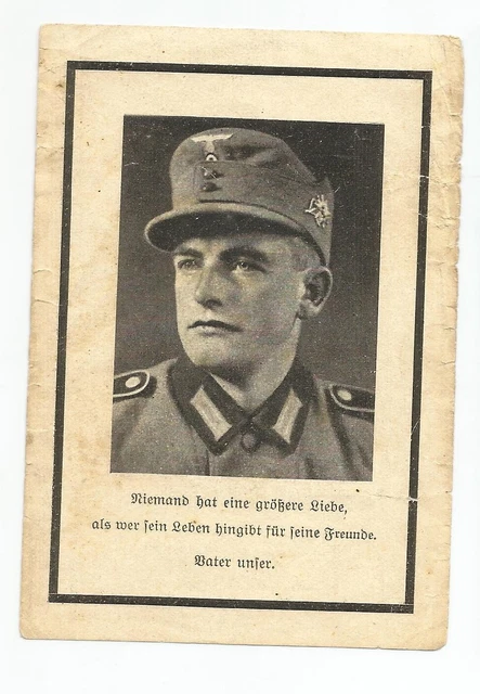 GERMAN WW2 - Soldier Death Card * ORIGINAL ** Received Assault Badge ...