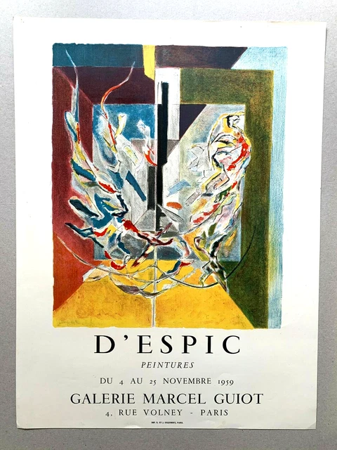 CHRISTIAN D'ESPIC ORIGINAL Lithograph Desjobert Galerie Marcel Guiot ...
