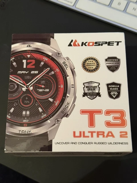 KOSPET® TANK T3 ULTRA 2 Rugged Smart Watch GPS 50m Waterproof Military ...