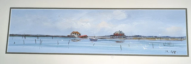 TABLEAU AQUARELLE ORIGINALE Cabane tchanquée Bassin d'Arcachon Signé EUR 40,00 - PicClick FR