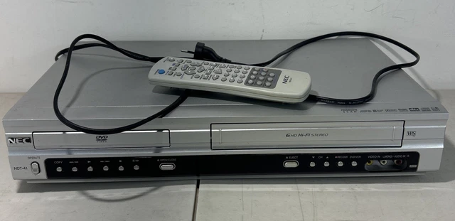 NEC NDT-41 VCR DVD Player VHS 6 Head Hi-Fi with Remote - Parts Only ...