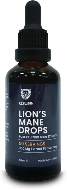 AZURE LION’S MANE Drops 10:1 – High-Strength Fruiting Body Extract, Up ...