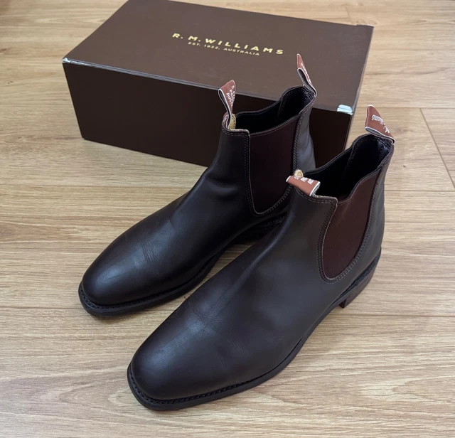 R.M. WILLIAMS COMFORT Craftsman Boots Chestnut Yearling Leather Size 9G ...
