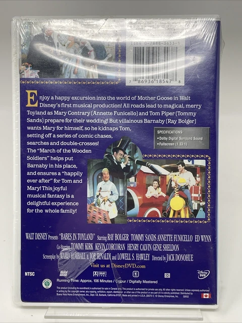 BABES IN TOYLAND (DVD, 1961) Disney Annette Funicello Tommy Sands New ...