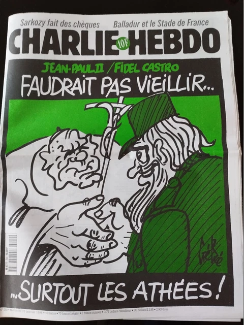 CHARLIE HEBDO N°292 du 21/01/1998; Jean-Paul II/ Fidel Castro EUR 4,50 ...