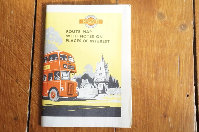 MIDLAND RED ROUTE Map with Points of Interest VGC £19.99 - PicClick UK