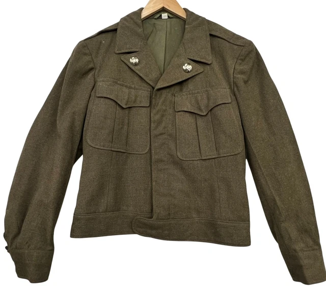 VINTAGE U.S. ARMY Ike 1945 Wool Field Jacket Size 40R Olive Drab Movie ...