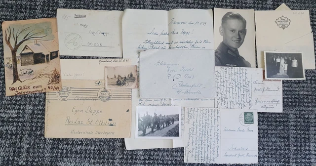 ORIGINAL GERMAN WW2 Soldiers Letters And Photographs Postcard/postkarte ...