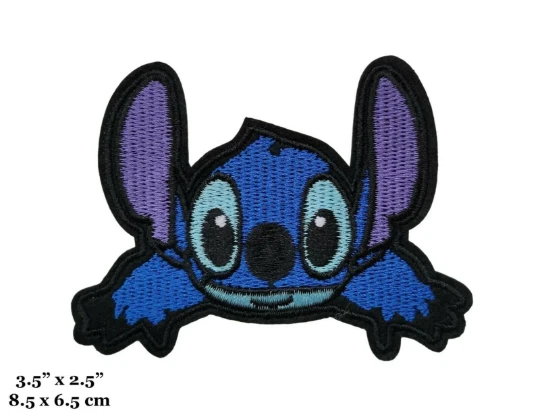 LILO AND STITCH Movie Stitch Cartoon Character Face Embroidered Iron On ...