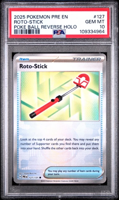 (POP 2) 2025 Pokemon Pre En - Poke Ball Reverse Holo Roto-Stick Psa 10 ...