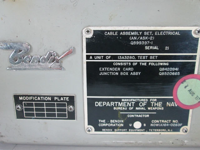 VINTAGE AVIATION AIRCRAFT Airplane Space Bendix Junction Box w Cables ...